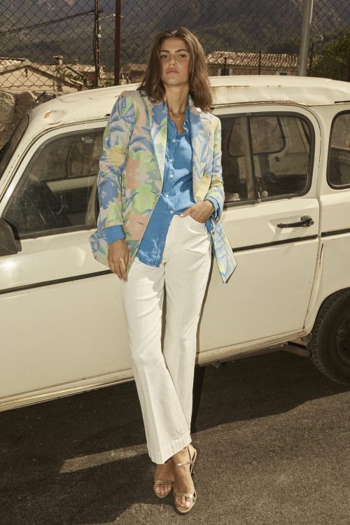 White bomull flare bukse Mos Mosh – 151610 jeassica spring pant