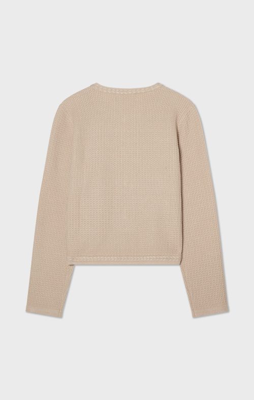 Sand eller sort 100% bomull jakke med nydelig struktur, ytterlommer og ...